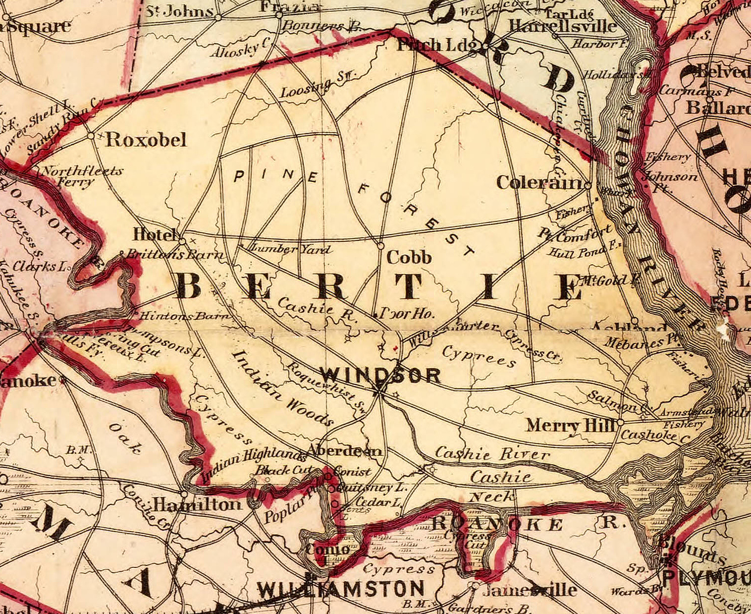 Bertie County Map