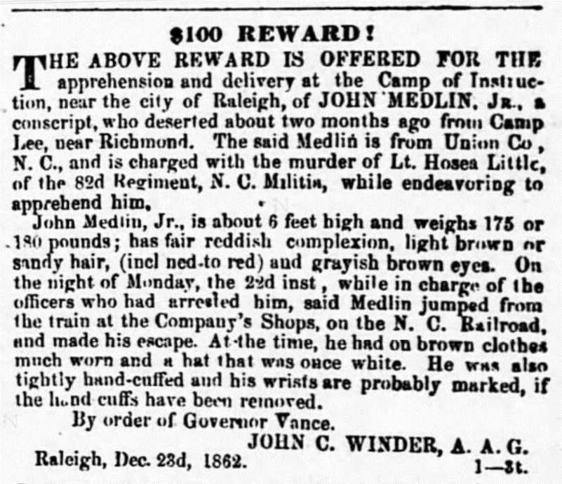 LIEUTENANT RINGSTAFF AND DEATH AT THE HANDS OF JOHN MEDLIN | They Lived ...